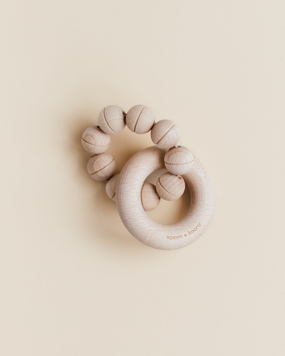 bijtring ezra - beukenhout kralen